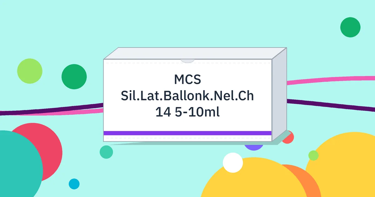 Symbolbild: Packung mit der Aufschrift MCS Sil.Lat.Ballonk.Nel.Ch 14 5-10ml (PZN 04797478) – Verfügbarkeit und Bezug in Apotheken in Frankfurt am Main