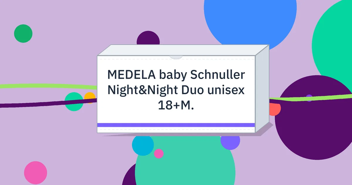 Symbolbild: Packung mit der Aufschrift MEDELA baby Schnuller Night&Night Duo unisex 18+M. (PZN 18031426) – Verfügbarkeit und Bezug in Apotheken in Frankfurt am Main