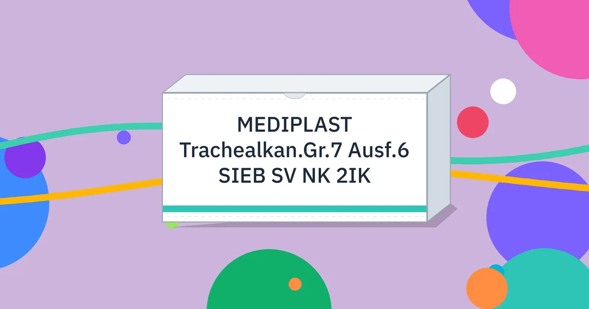 Symbolbild: Packung mit der Aufschrift MEDIPLAST Trachealkan.Gr.7 Ausf.6 SIEB SV NK 2IK (PZN 04527069) – Verfügbarkeit und Bezug in Apotheken in Frankfurt am Main