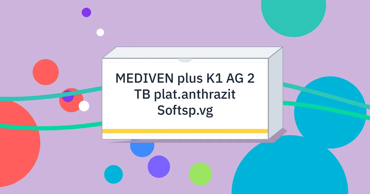 Symbolbild: Packung mit der Aufschrift MEDIVEN plus K1 AG 2 TB plat.anthrazit Softsp.vg (PZN 15059714) – Verfügbarkeit und Bezug in Apotheken in Frankfurt am Main