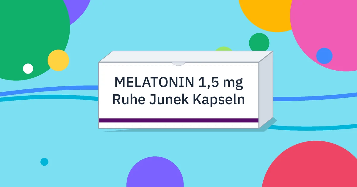 Symbolbild: Packung mit der Aufschrift MELATONIN 1,5 mg Ruhe Junek Kapseln (PZN 17900021) – Verfügbarkeit und Bezug in Apotheken in Frankfurt am Main