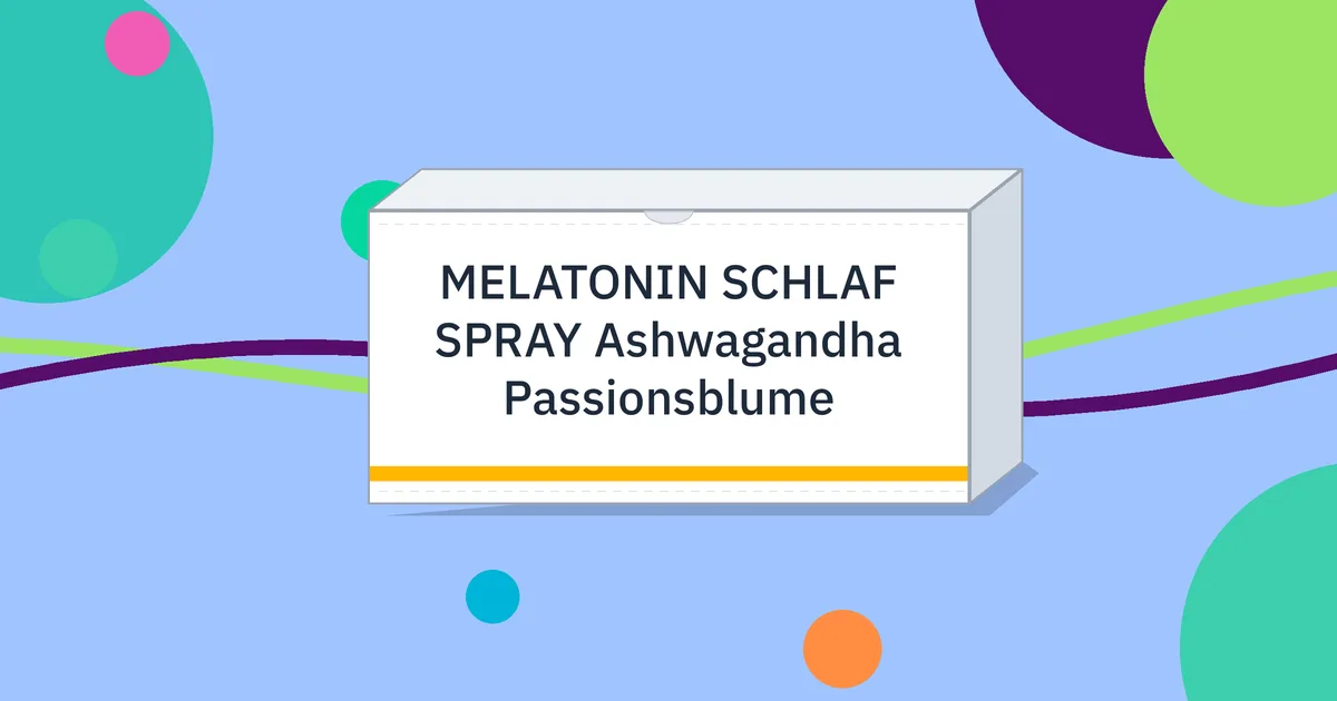Symbolbild: Packung mit der Aufschrift MELATONIN SCHLAF SPRAY Ashwagandha Passionsblume (PZN 20952843) – Verfügbarkeit und Bezug in Apotheken in Frankfurt am Main
