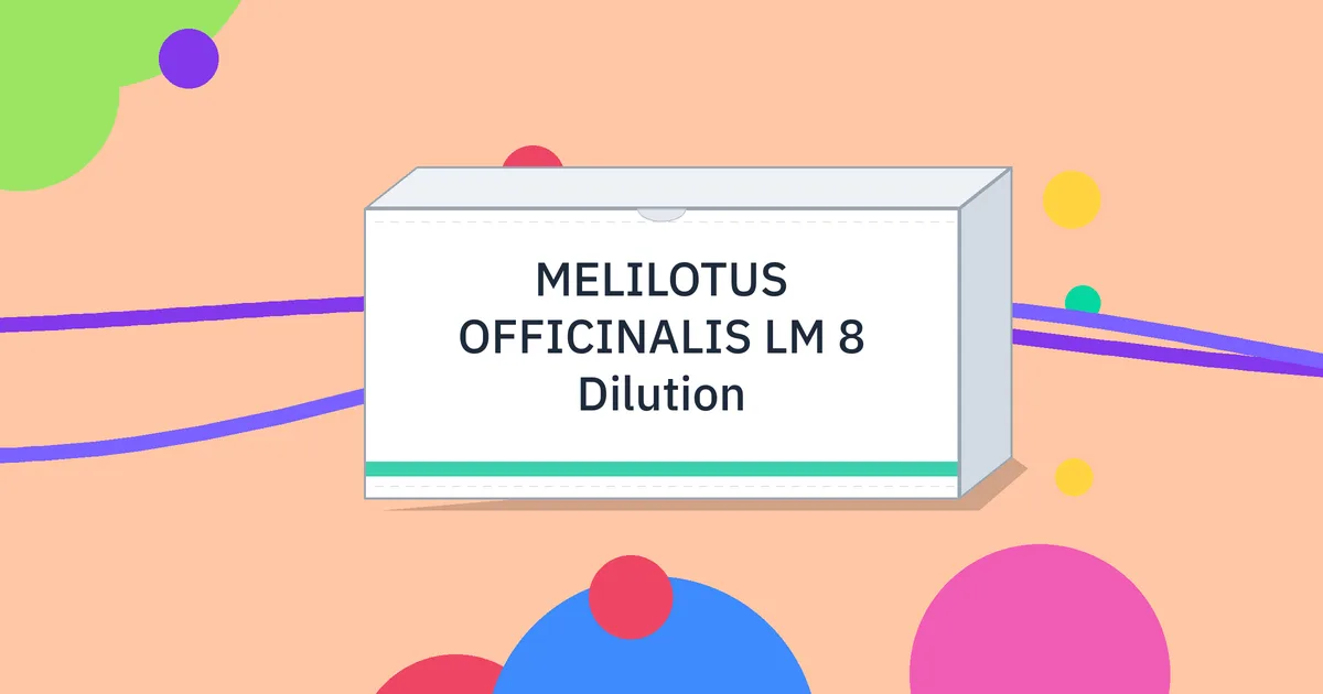 Symbolbild: Packung mit der Aufschrift MELILOTUS OFFICINALIS LM 8 Dilution (PZN 13602798) – Verfügbarkeit und Bezug in Apotheken in Frankfurt am Main