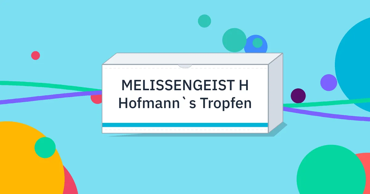 Symbolbild: Packung mit der Aufschrift MELISSENGEIST H Hofmann`s Tropfen (PZN 01822388) – Verfügbarkeit und Bezug in Apotheken in Frankfurt am Main