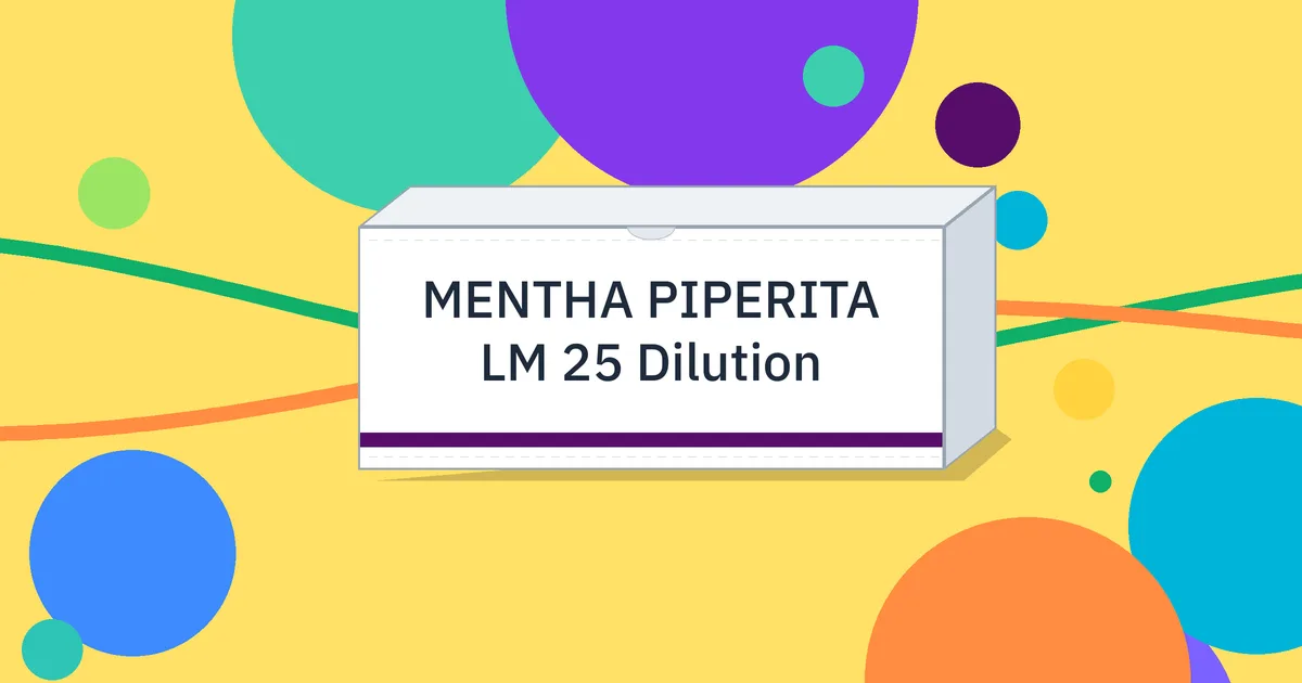 Symbolbild: Packung mit der Aufschrift MENTHA PIPERITA LM 25 Dilution (PZN 13604366) – Verfügbarkeit und Bezug in Apotheken in Frankfurt am Main