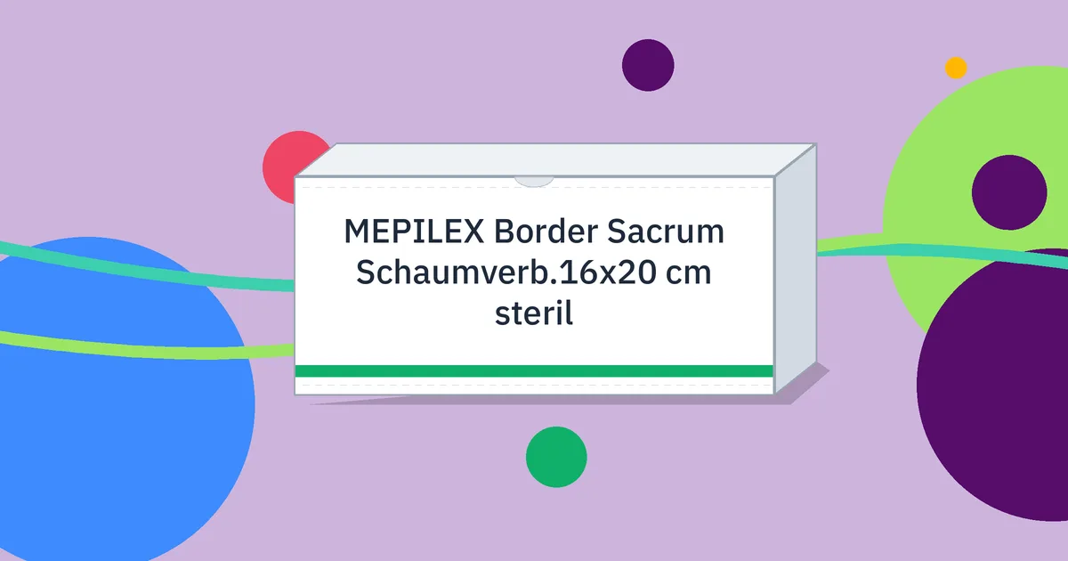 Symbolbild: Packung mit der Aufschrift MEPILEX Border Sacrum Schaumverb.16x20 cm steril (PZN 18319423) – Verfügbarkeit und Bezug in Apotheken in Frankfurt am Main