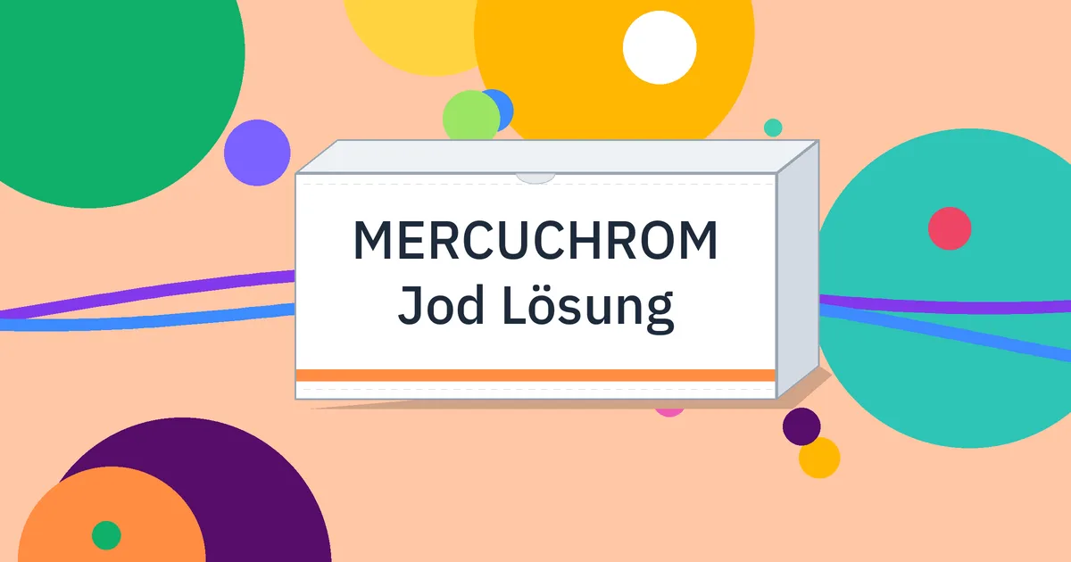 Symbolbild: Packung mit der Aufschrift MERCUCHROM Jod Lösung (PZN 11320386) – Verfügbarkeit und Bezug in Apotheken in Frankfurt am Main