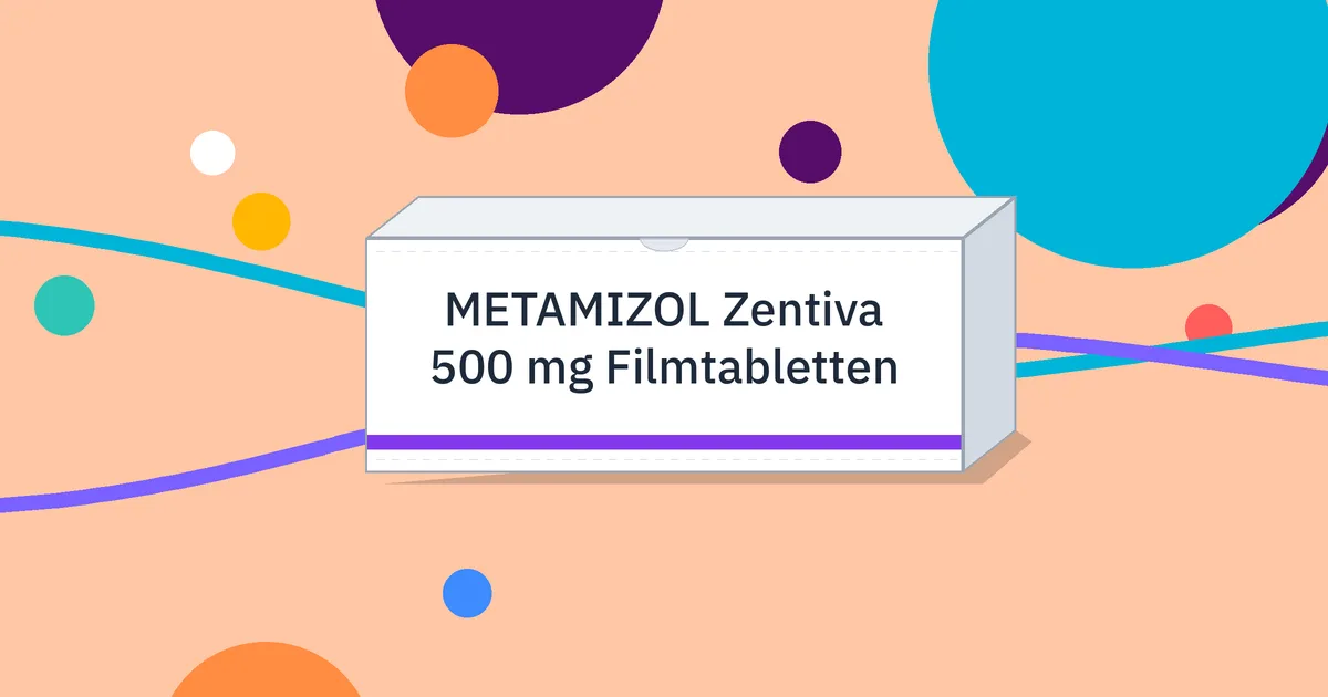 Symbolbild: Packung mit der Aufschrift METAMIZOL Zentiva 500 mg Filmtabletten (PZN 17418896) – Verfügbarkeit und Bezug in Apotheken in Frankfurt am Main