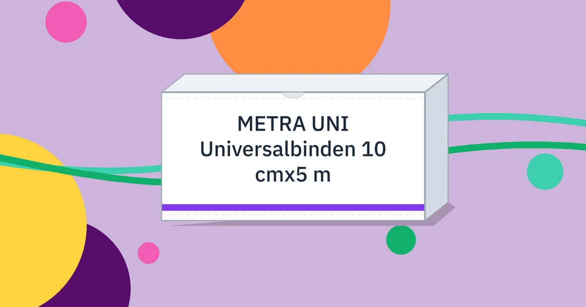 Symbolbild: Packung mit der Aufschrift METRA UNI Universalbinden 10 cmx5 m (PZN 07772208) – Verfügbarkeit und Bezug in Apotheken in Frankfurt am Main
