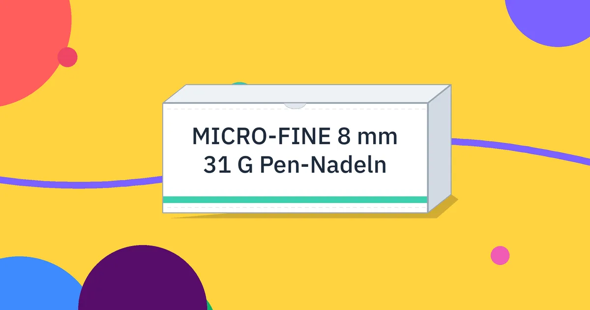 Symbolbild: Packung mit der Aufschrift MICRO-FINE 8 mm 31 G Pen-Nadeln (PZN 20545411) – Verfügbarkeit und Bezug in Apotheken in Frankfurt am Main