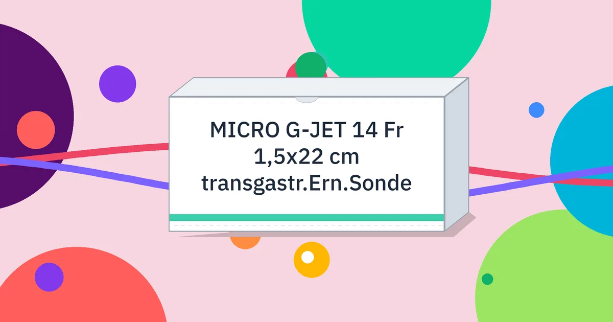 Symbolbild: Packung mit der Aufschrift MICRO G-JET 14 Fr 1,5x22 cm transgastr.Ern.Sonde (PZN 17818176) – Verfügbarkeit und Bezug in Apotheken in Frankfurt am Main