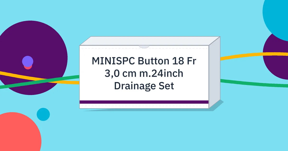 Symbolbild: Packung mit der Aufschrift MINISPC Button 18 Fr 3,0 cm m.24inch Drainage Set (PZN 20822164) – Verfügbarkeit und Bezug in Apotheken in Frankfurt am Main