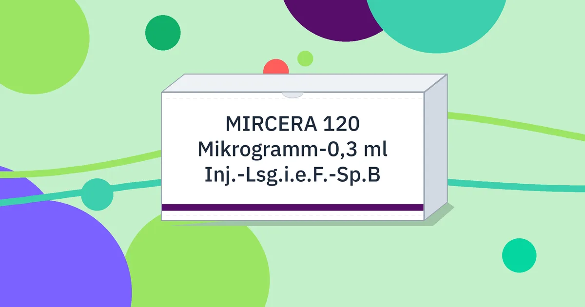 Symbolbild: Packung mit der Aufschrift MIRCERA 120 Mikrogramm-0,3 ml Inj.-Lsg.i.e.F.-Sp.B (PZN 11614337) – Verfügbarkeit und Bezug in Apotheken in Frankfurt am Main