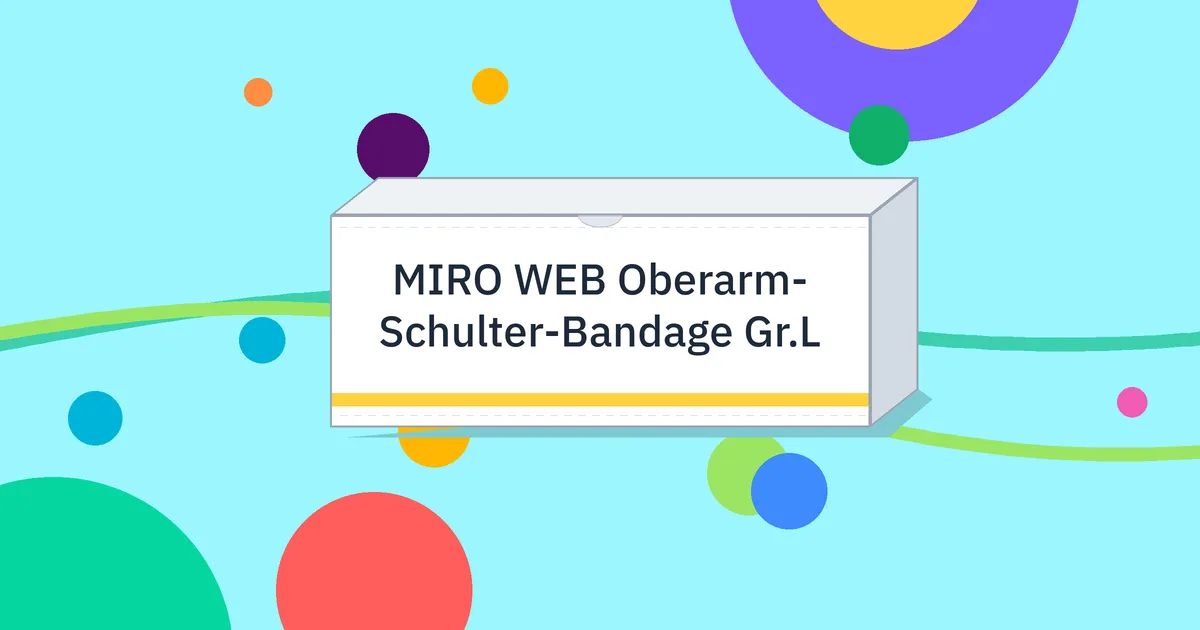Symbolbild: Packung mit der Aufschrift MIRO WEB Oberarm-Schulter-Bandage Gr.L (PZN 06855613) – Verfügbarkeit und Bezug in Apotheken in Frankfurt am Main