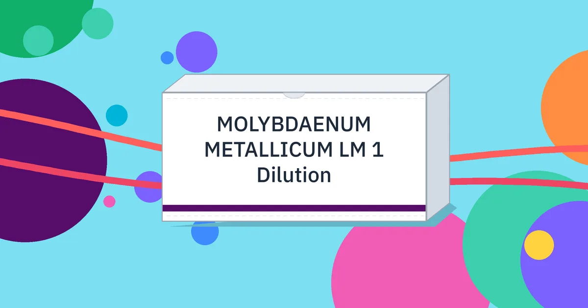 Symbolbild: Packung mit der Aufschrift MOLYBDAENUM METALLICUM LM 1 Dilution (PZN 13609659) – Verfügbarkeit und Bezug in Apotheken in Frankfurt am Main