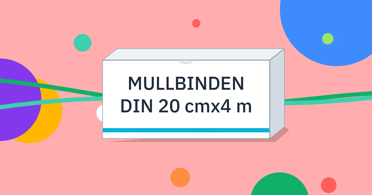 Symbolbild: Packung mit der Aufschrift MULLBINDEN DIN 20 cmx4 m (PZN 01720682) – Verfügbarkeit und Bezug in Apotheken in Frankfurt am Main