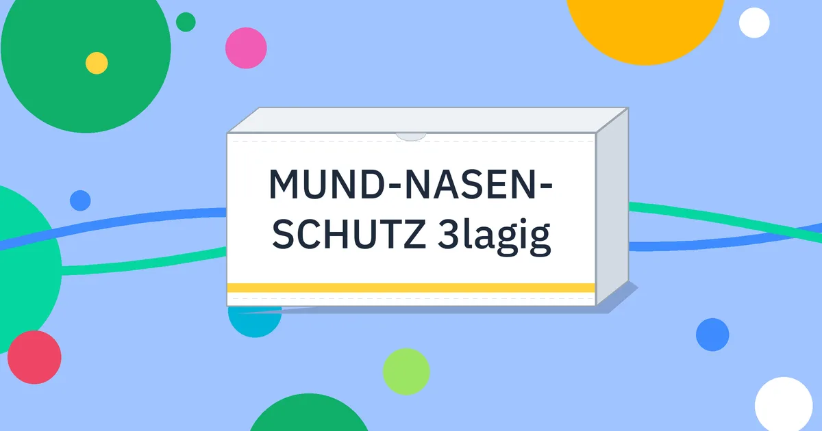 Symbolbild: Packung mit der Aufschrift MUND-NASEN-SCHUTZ 3lagig (PZN 16686933) – Verfügbarkeit und Bezug in Apotheken in Frankfurt am Main