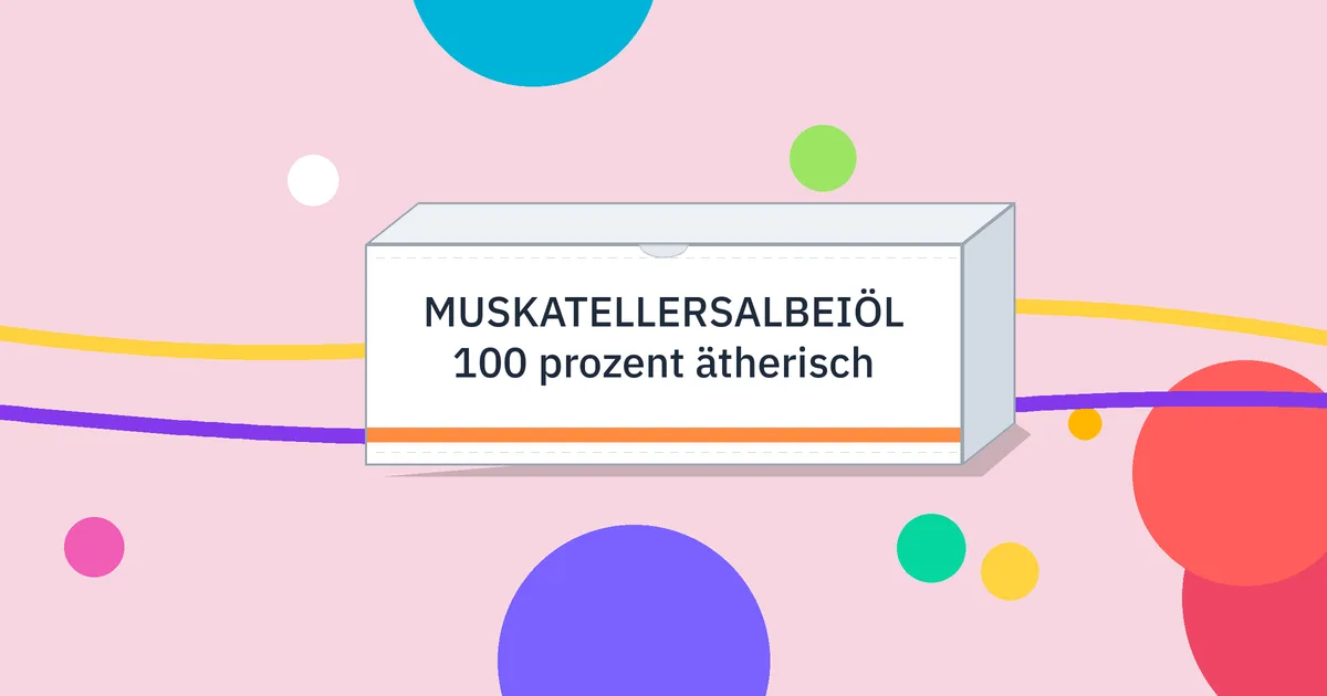 Symbolbild: Packung mit der Aufschrift MUSKATELLERSALBEIÖL 100 prozent ätherisch (PZN 07205952) – Verfügbarkeit und Bezug in Apotheken in Frankfurt am Main