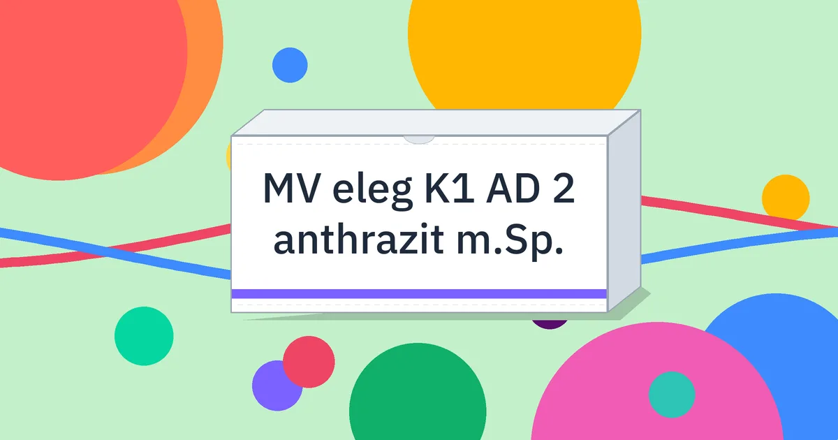 Symbolbild: Packung mit der Aufschrift MV eleg K1 AD 2 anthrazit m.Sp. (PZN 00640202) – Verfügbarkeit und Bezug in Apotheken in Frankfurt am Main