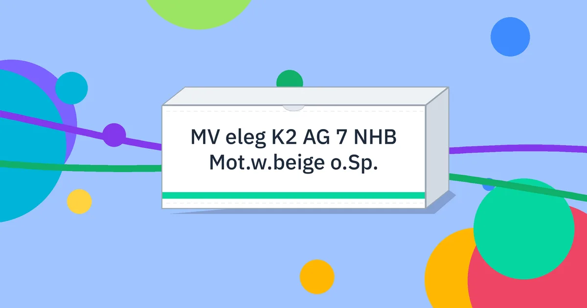 Symbolbild: Packung mit der Aufschrift MV eleg K2 AG 7 NHB Mot.w.beige o.Sp. (PZN 15727216) – Verfügbarkeit und Bezug in Apotheken in Frankfurt am Main