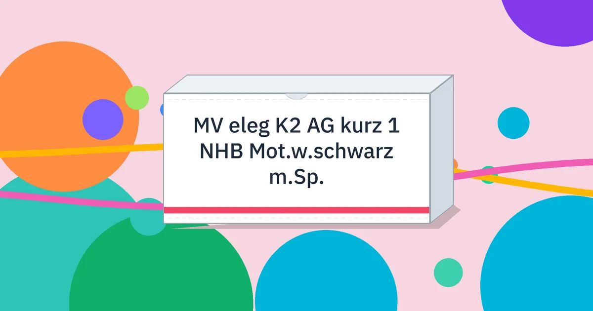 Symbolbild: Packung mit der Aufschrift MV eleg K2 AG kurz 1 NHB Mot.w.schwarz m.Sp. (PZN 15713740) – Verfügbarkeit und Bezug in Apotheken in Frankfurt am Main