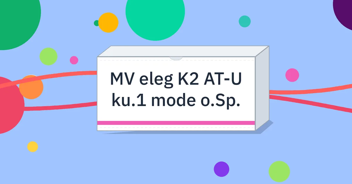 Symbolbild: Packung mit der Aufschrift MV eleg K2 AT-U ku.1 mode o.Sp. (PZN 00314885) – Verfügbarkeit und Bezug in Apotheken in Frankfurt am Main