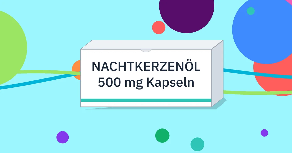 Symbolbild: Packung mit der Aufschrift NACHTKERZENÖL 500 mg Kapseln (PZN 01222553) – Verfügbarkeit und Bezug in Apotheken in Frankfurt am Main