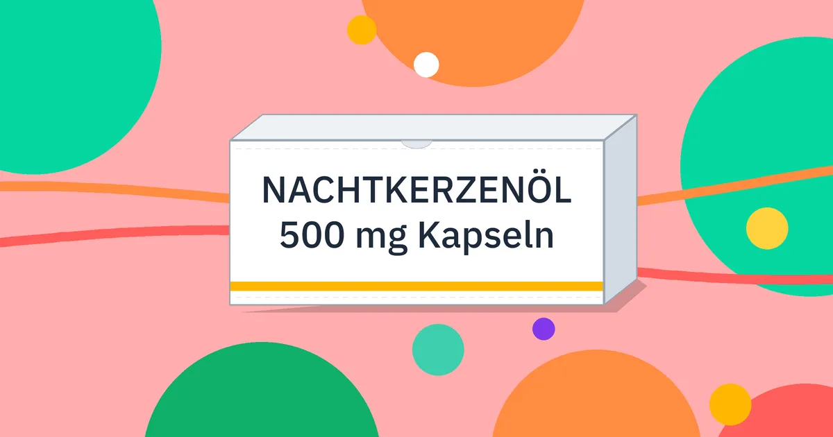 Symbolbild: Packung mit der Aufschrift NACHTKERZENÖL 500 mg Kapseln (PZN 08707443) – Verfügbarkeit und Bezug in Apotheken in Frankfurt am Main