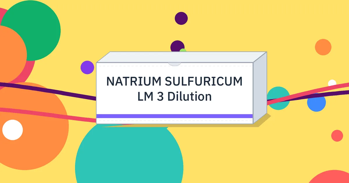 Symbolbild: Packung mit der Aufschrift NATRIUM SULFURICUM LM 3 Dilution (PZN 12967150) – Verfügbarkeit und Bezug in Apotheken in Frankfurt am Main