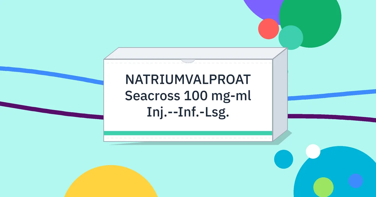 Symbolbild: Packung mit der Aufschrift NATRIUMVALPROAT Seacross 100 mg-ml Inj.--Inf.-Lsg. (PZN 19491526) – Verfügbarkeit und Bezug in Apotheken in Frankfurt am Main