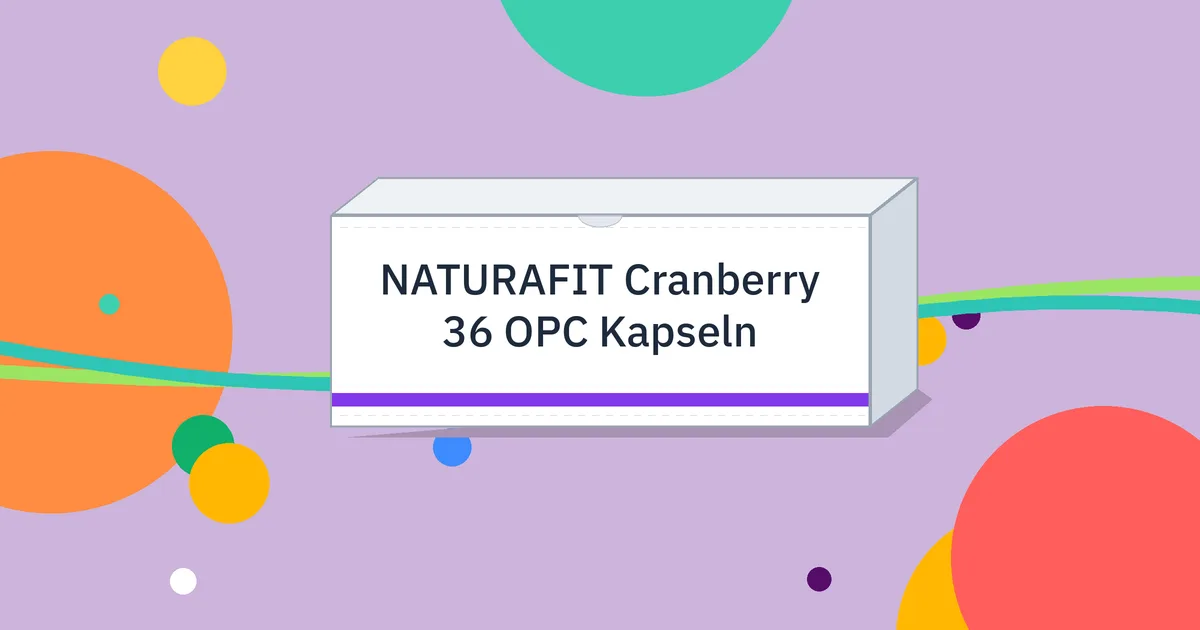 Symbolbild: Packung mit der Aufschrift NATURAFIT Cranberry 36 OPC Kapseln (PZN 09269407) – Verfügbarkeit und Bezug in Apotheken in Frankfurt am Main