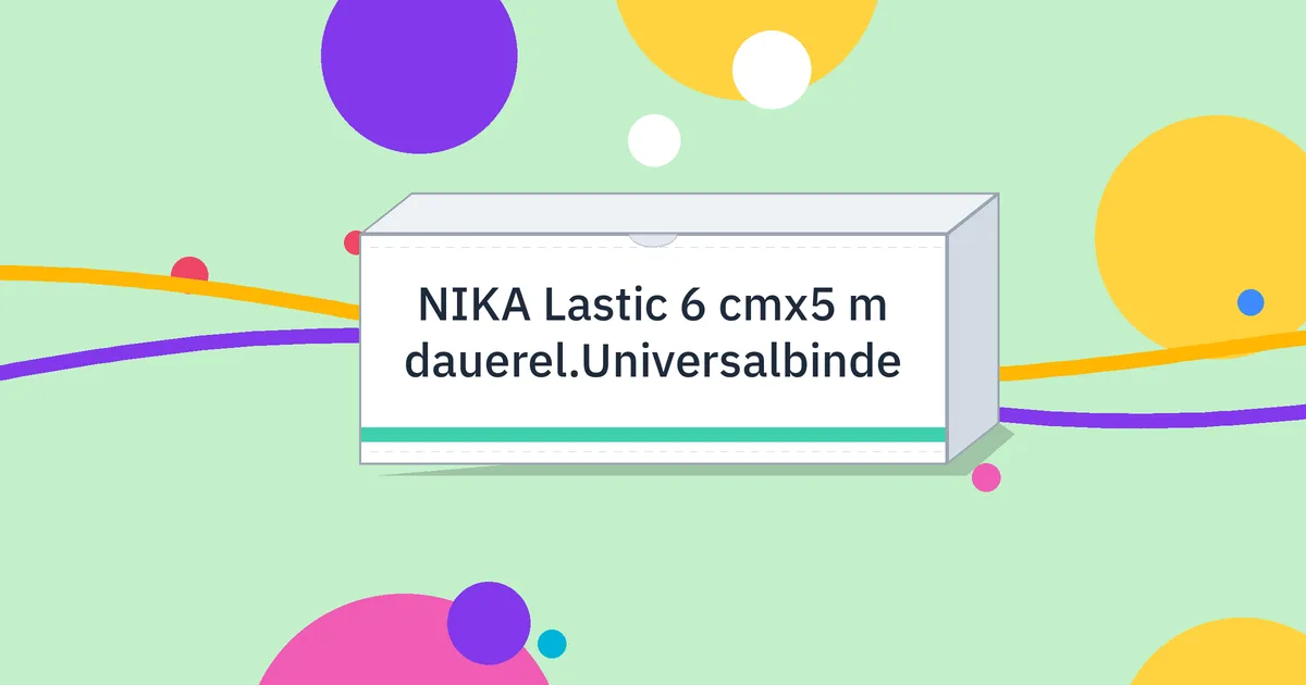 Symbolbild: Packung mit der Aufschrift NIKA Lastic 6 cmx5 m dauerel.Universalbinde (PZN 18171038) – Verfügbarkeit und Bezug in Apotheken in Frankfurt am Main