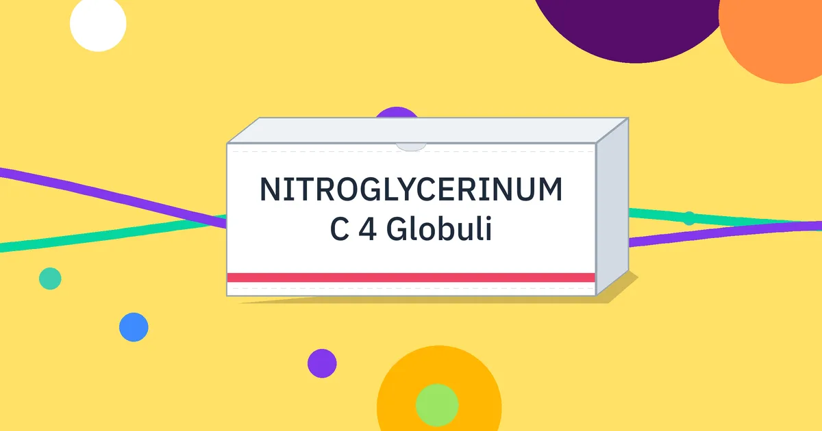 Symbolbild: Packung mit der Aufschrift NITROGLYCERINUM C 4 Globuli (PZN 19685466) – Verfügbarkeit und Bezug in Apotheken in Frankfurt am Main