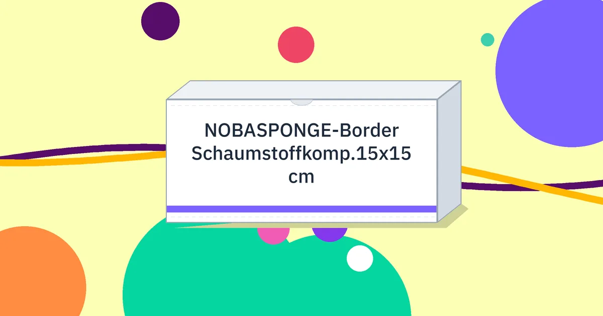 Symbolbild: Packung mit der Aufschrift NOBASPONGE-Border Schaumstoffkomp.15x15 cm (PZN 19531237) – Verfügbarkeit und Bezug in Apotheken in Frankfurt am Main