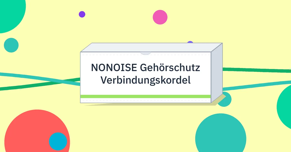 Symbolbild: Packung mit der Aufschrift NONOISE Gehörschutz Verbindungskordel (PZN 11645295) – Verfügbarkeit und Bezug in Apotheken in Frankfurt am Main