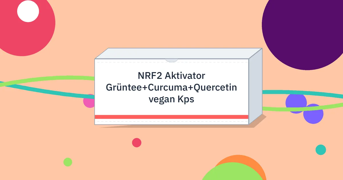 Symbolbild: Packung mit der Aufschrift NRF2 Aktivator Grüntee+Curcuma+Quercetin vegan Kps (PZN 18213340) – Verfügbarkeit und Bezug in Apotheken in Frankfurt am Main