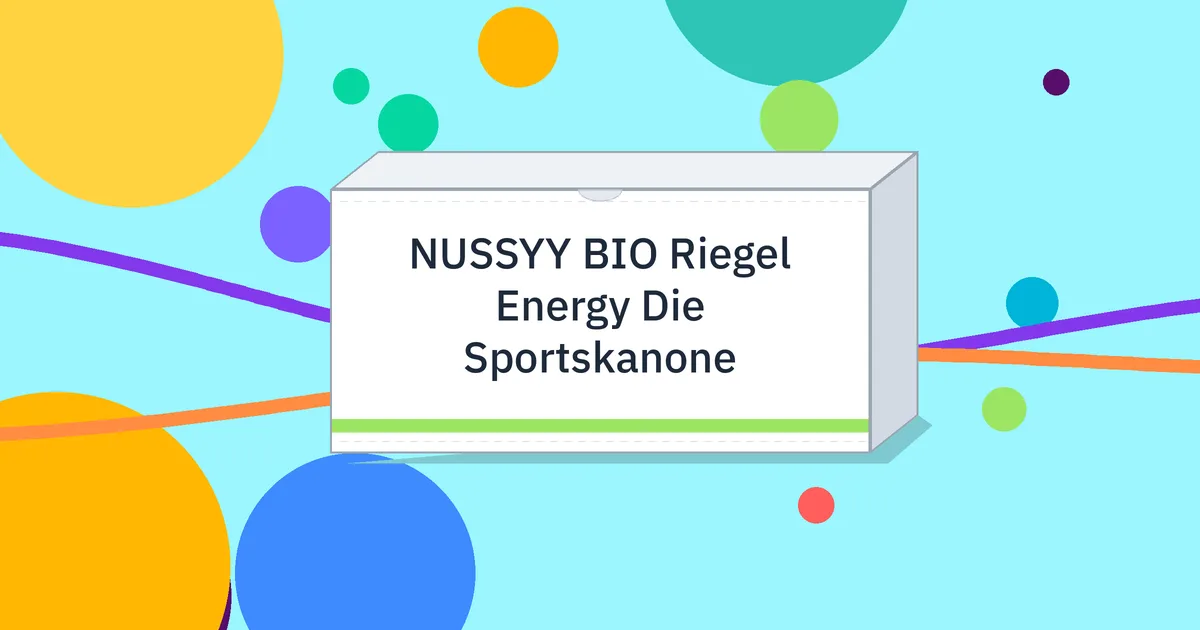 Symbolbild: Packung mit der Aufschrift NUSSYY BIO Riegel Energy Die Sportskanone (PZN 14242735) – Verfügbarkeit und Bezug in Apotheken in Frankfurt am Main