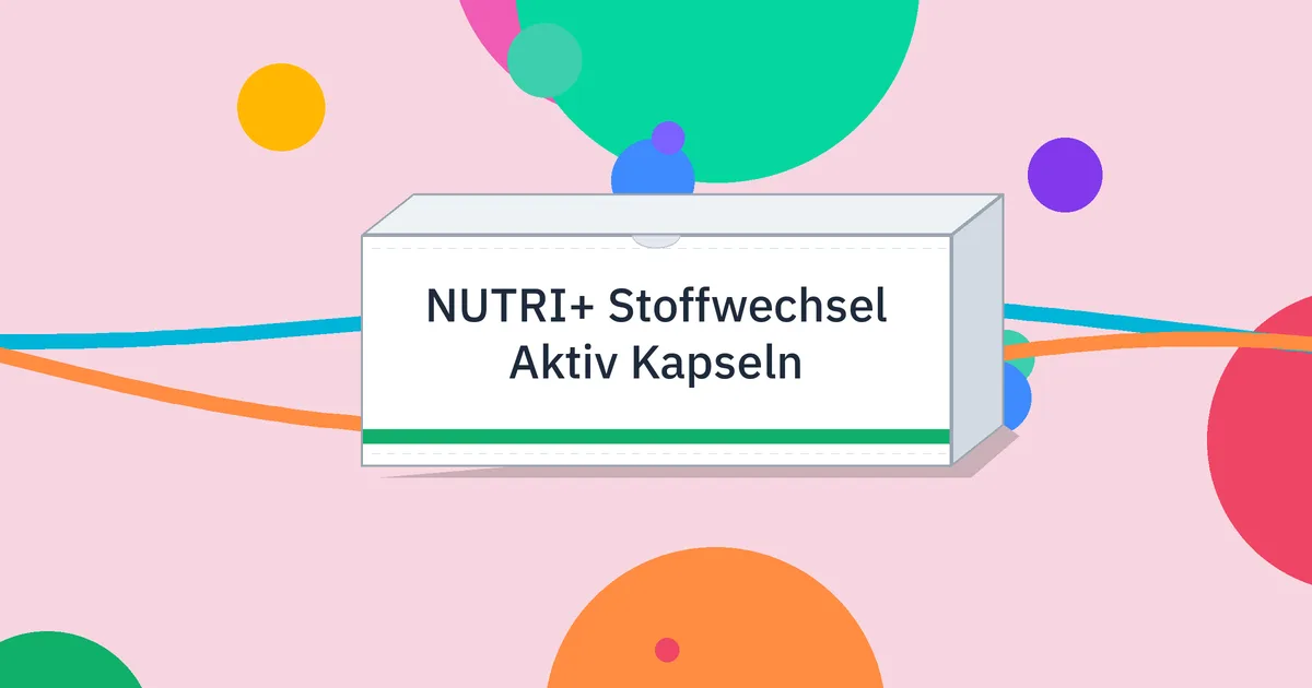 Symbolbild: Packung mit der Aufschrift NUTRI+ Stoffwechsel Aktiv Kapseln (PZN 19667333) – Verfügbarkeit und Bezug in Apotheken in Frankfurt am Main