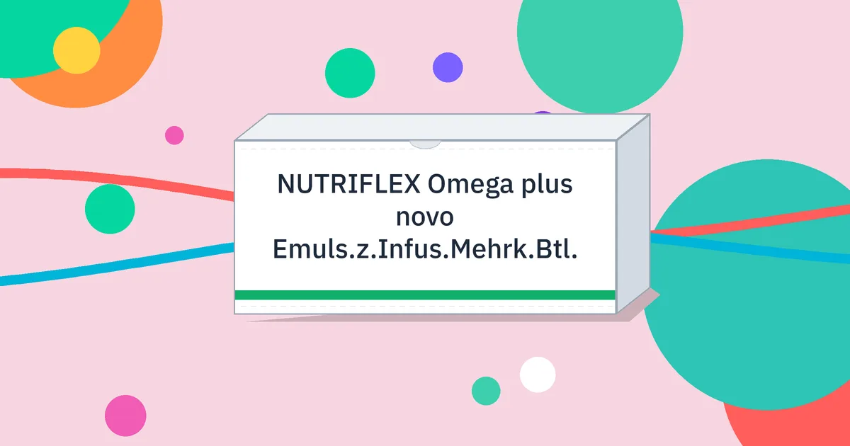 Symbolbild: Packung mit der Aufschrift NUTRIFLEX Omega plus novo Emuls.z.Infus.Mehrk.Btl. (PZN 13872368) – Verfügbarkeit und Bezug in Apotheken in Frankfurt am Main