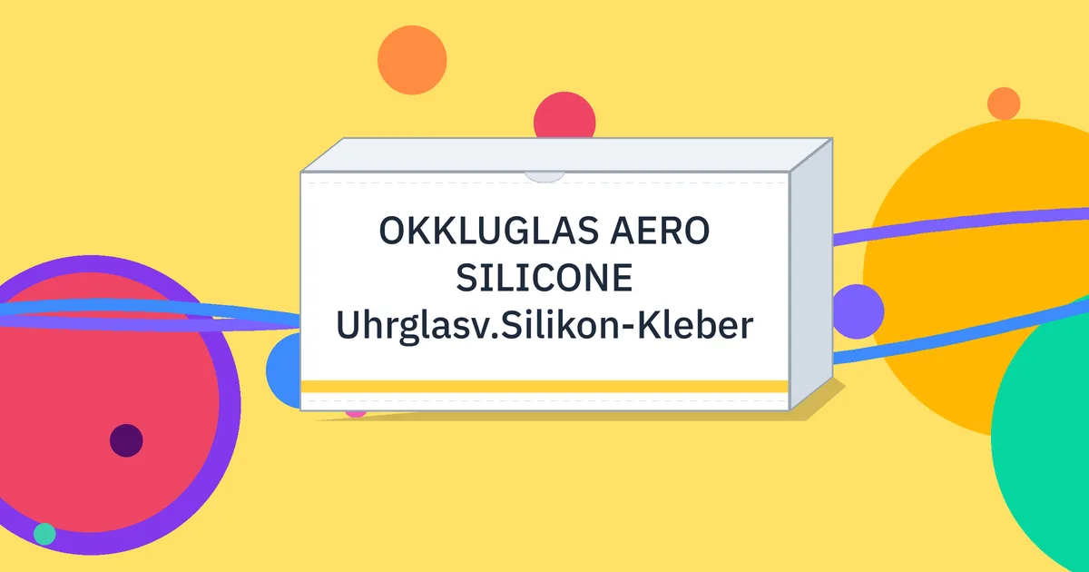 Symbolbild: Packung mit der Aufschrift OKKLUGLAS AERO SILICONE Uhrglasv.Silikon-Kleber (PZN 19061984) – Verfügbarkeit und Bezug in Apotheken in Frankfurt am Main