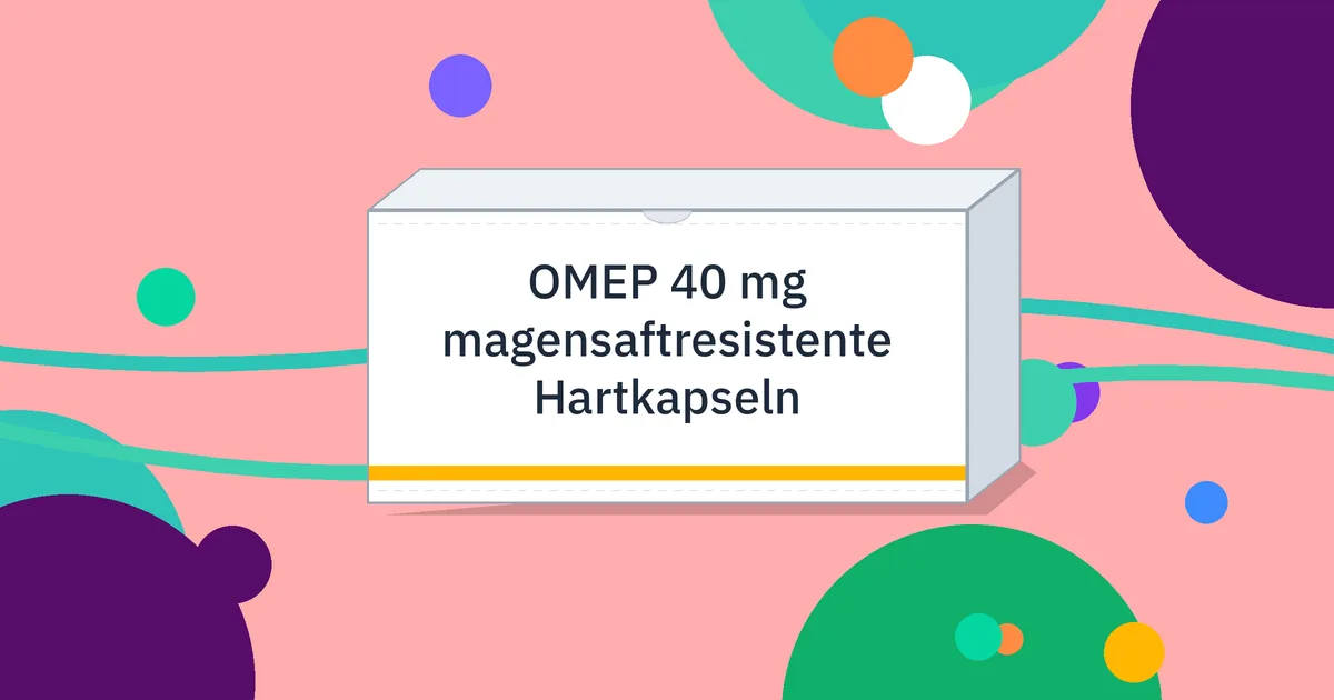 Symbolbild: Packung mit der Aufschrift OMEP 40 mg magensaftresistente Hartkapseln (PZN 01406678) – Verfügbarkeit und Bezug in Apotheken in Frankfurt am Main