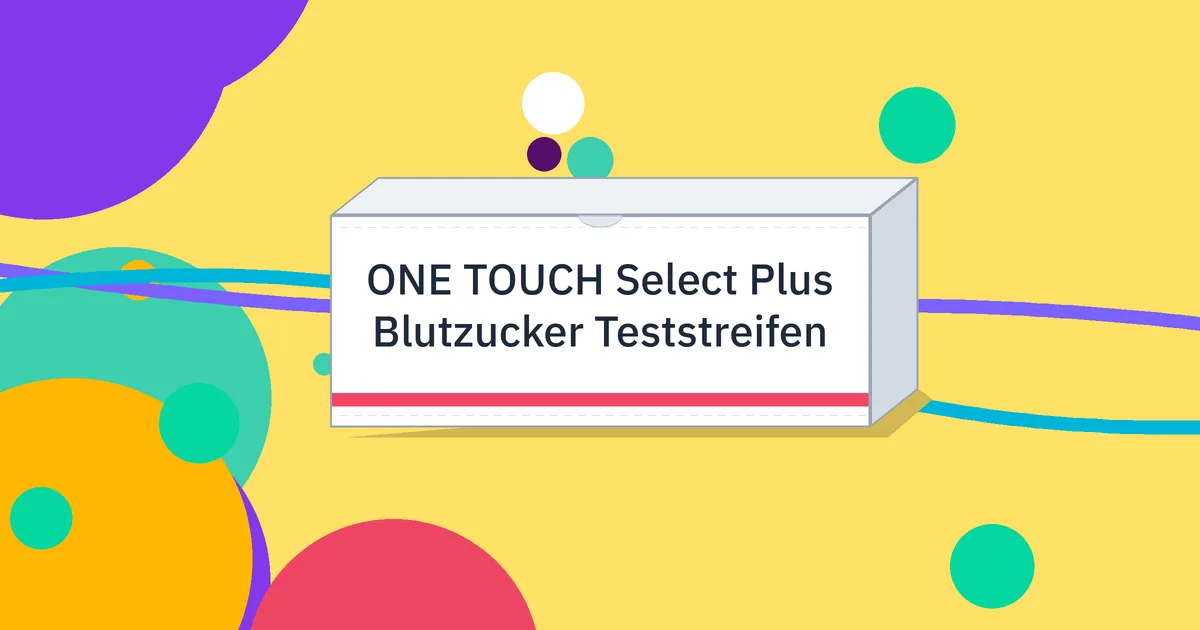 Symbolbild: Packung mit der Aufschrift ONE TOUCH Select Plus Blutzucker Teststreifen (PZN 17583365) – Verfügbarkeit und Bezug in Apotheken in Frankfurt am Main