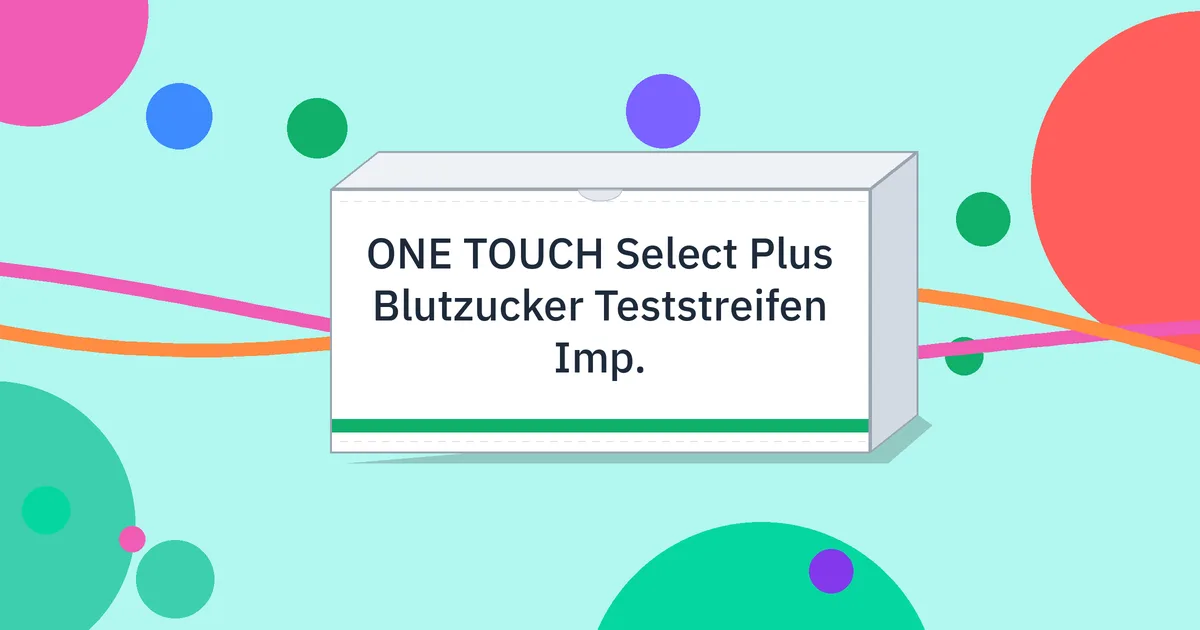 Symbolbild: Packung mit der Aufschrift ONE TOUCH Select Plus Blutzucker Teststreifen Imp. (PZN 11362195) – Verfügbarkeit und Bezug in Apotheken in Frankfurt am Main
