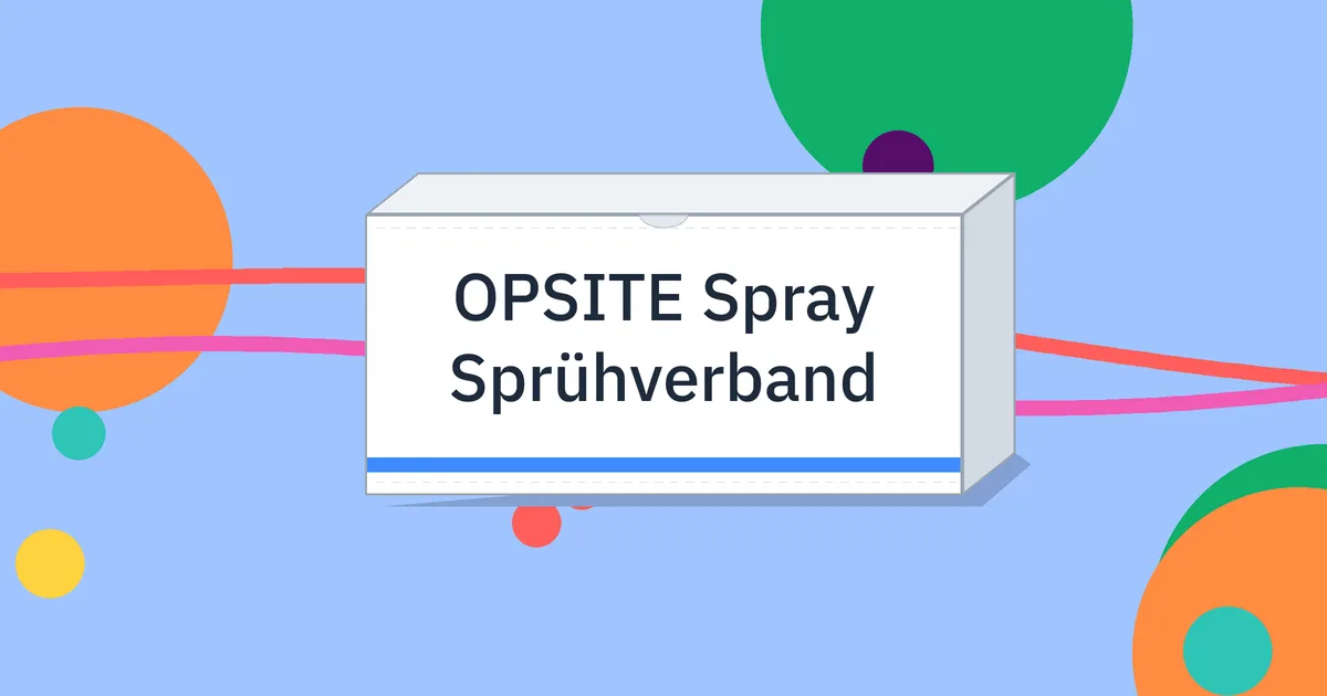 Symbolbild: Packung mit der Aufschrift OPSITE Spray Sprühverband (PZN 03004056) – Verfügbarkeit und Bezug in Apotheken in Frankfurt am Main