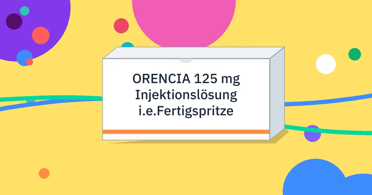 Symbolbild: Packung mit der Aufschrift ORENCIA 125 mg Injektionslösung i.e.Fertigspritze (PZN 18661185) – Verfügbarkeit und Bezug in Apotheken in Frankfurt am Main