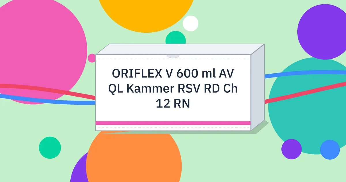 Symbolbild: Packung mit der Aufschrift ORIFLEX V 600 ml AV QL Kammer RSV RD Ch 12 RN (PZN 17485390) – Verfügbarkeit und Bezug in Apotheken in Frankfurt am Main