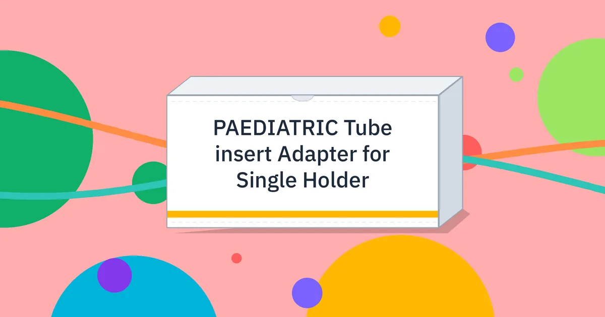 Symbolbild: Packung mit der Aufschrift PAEDIATRIC Tube insert Adapter for Single Holder (PZN 00877565) – Verfügbarkeit und Bezug in Apotheken in Frankfurt am Main