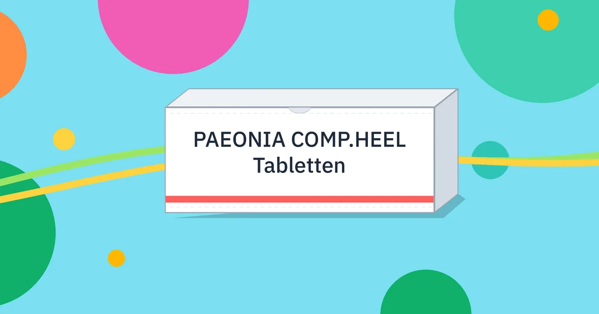 Symbolbild: Packung mit der Aufschrift PAEONIA COMP.HEEL Tabletten (PZN 08541764) – Verfügbarkeit und Bezug in Apotheken in Frankfurt am Main