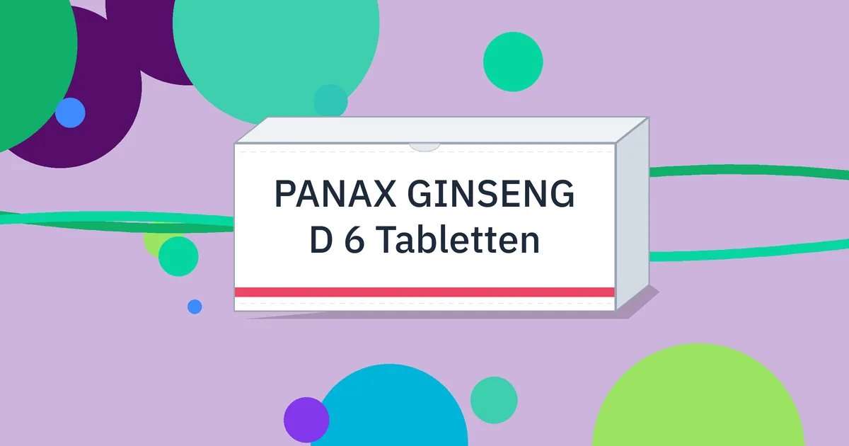 Symbolbild: Packung mit der Aufschrift PANAX GINSENG D 6 Tabletten (PZN 04246637) – Verfügbarkeit und Bezug in Apotheken in Frankfurt am Main