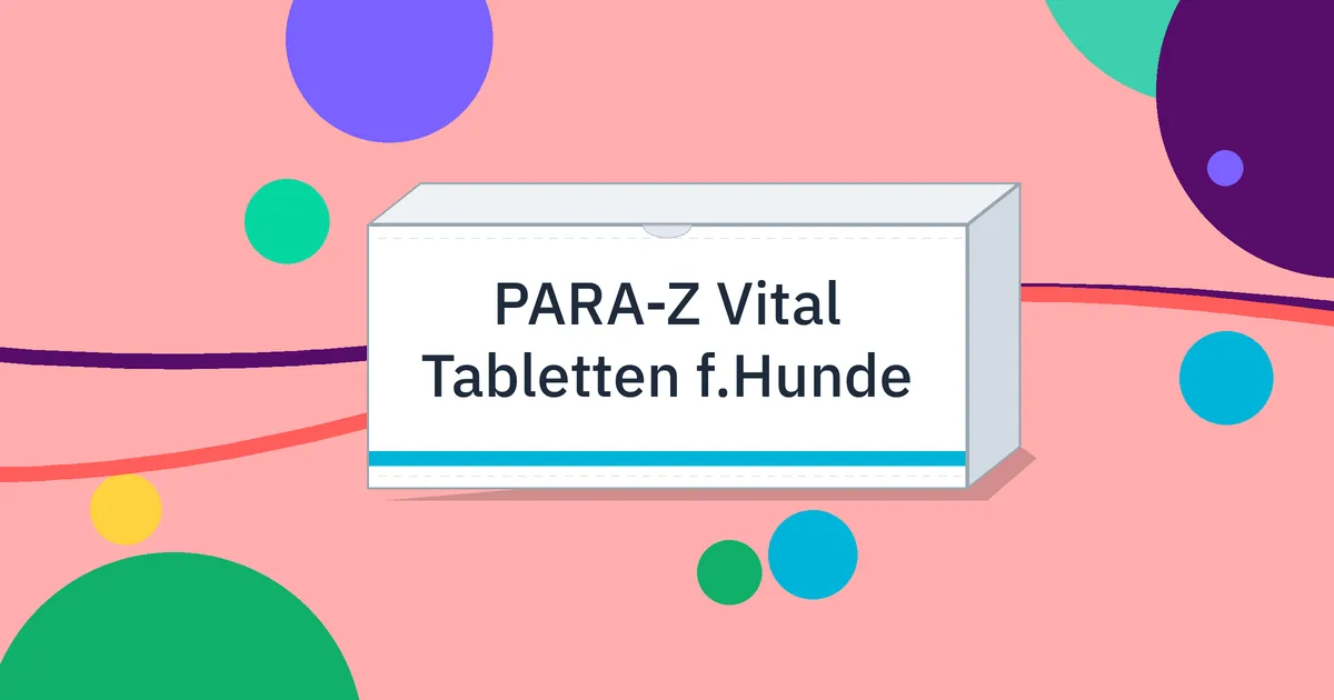Symbolbild: Packung mit der Aufschrift PARA-Z Vital Tabletten f.Hunde (PZN 19208967) – Verfügbarkeit und Bezug in Apotheken in Frankfurt am Main